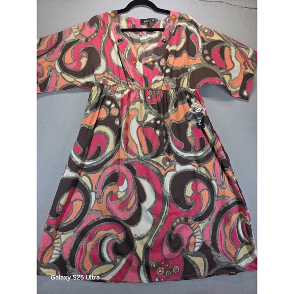 a.n.a | Dresses | Nwt Ana Dress Large V Neck Boho Retro Psychedelic ...
